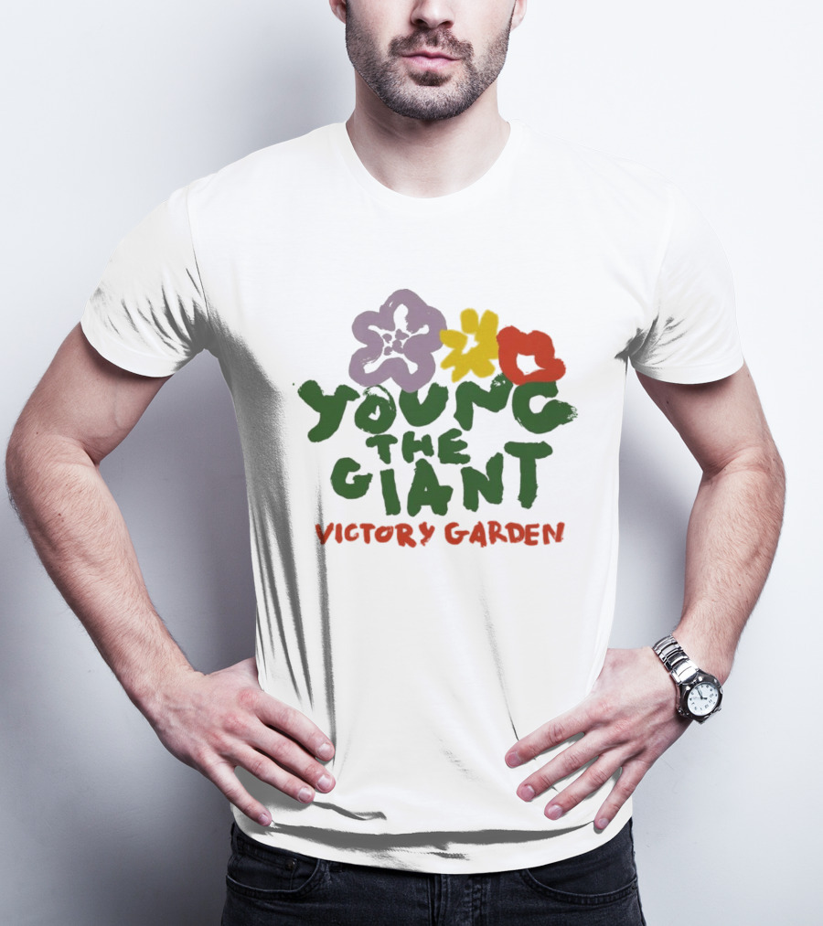 Young The Giant Victory Garden Purple Red Yellow Flowers T-Shirt