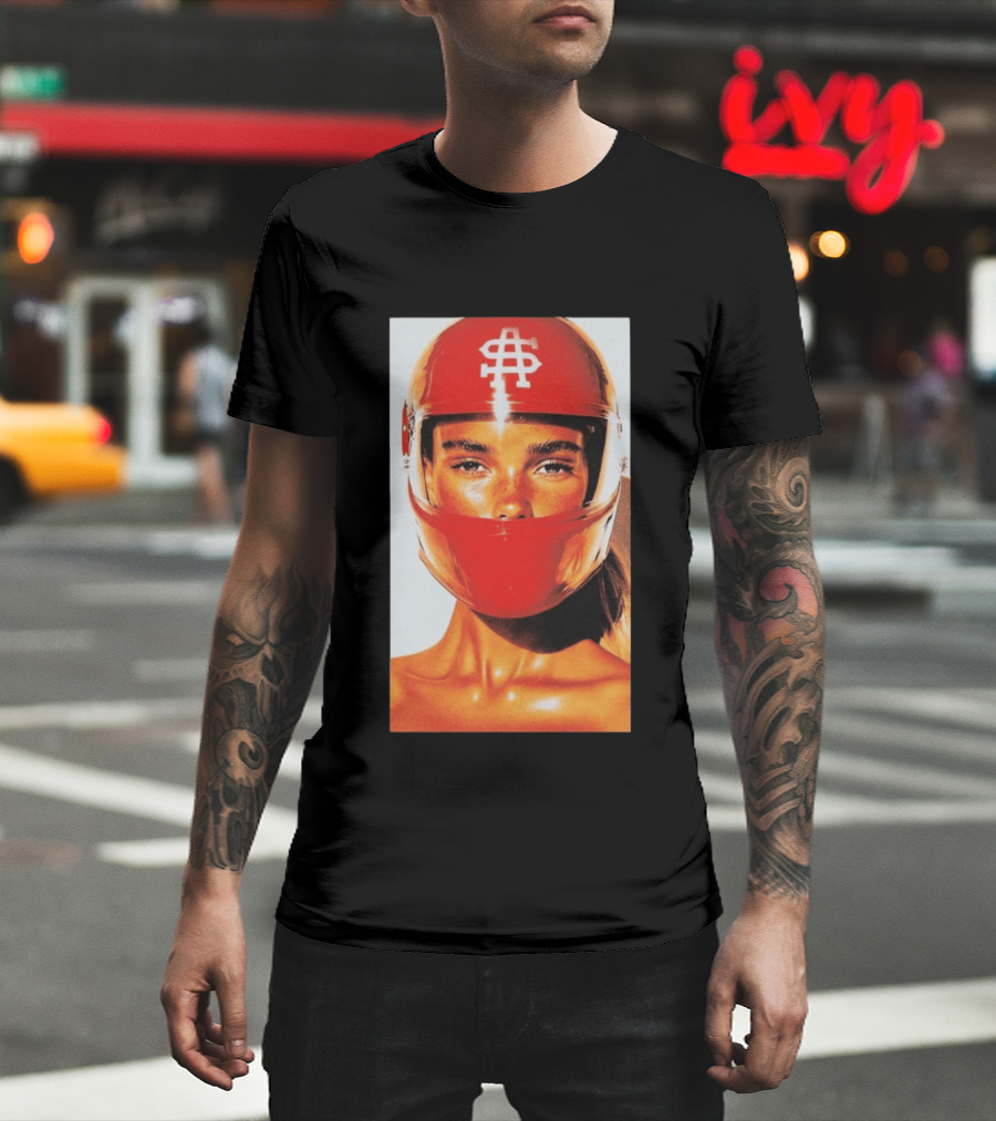 Sauna Sa Race Girl Helmet Icon Red Racing T-Shirt