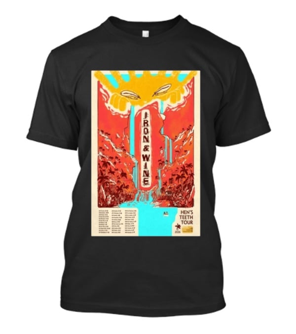 Iron And Wine Hens Teeth Tour 2026 Vintage Style Concert T-Shirt