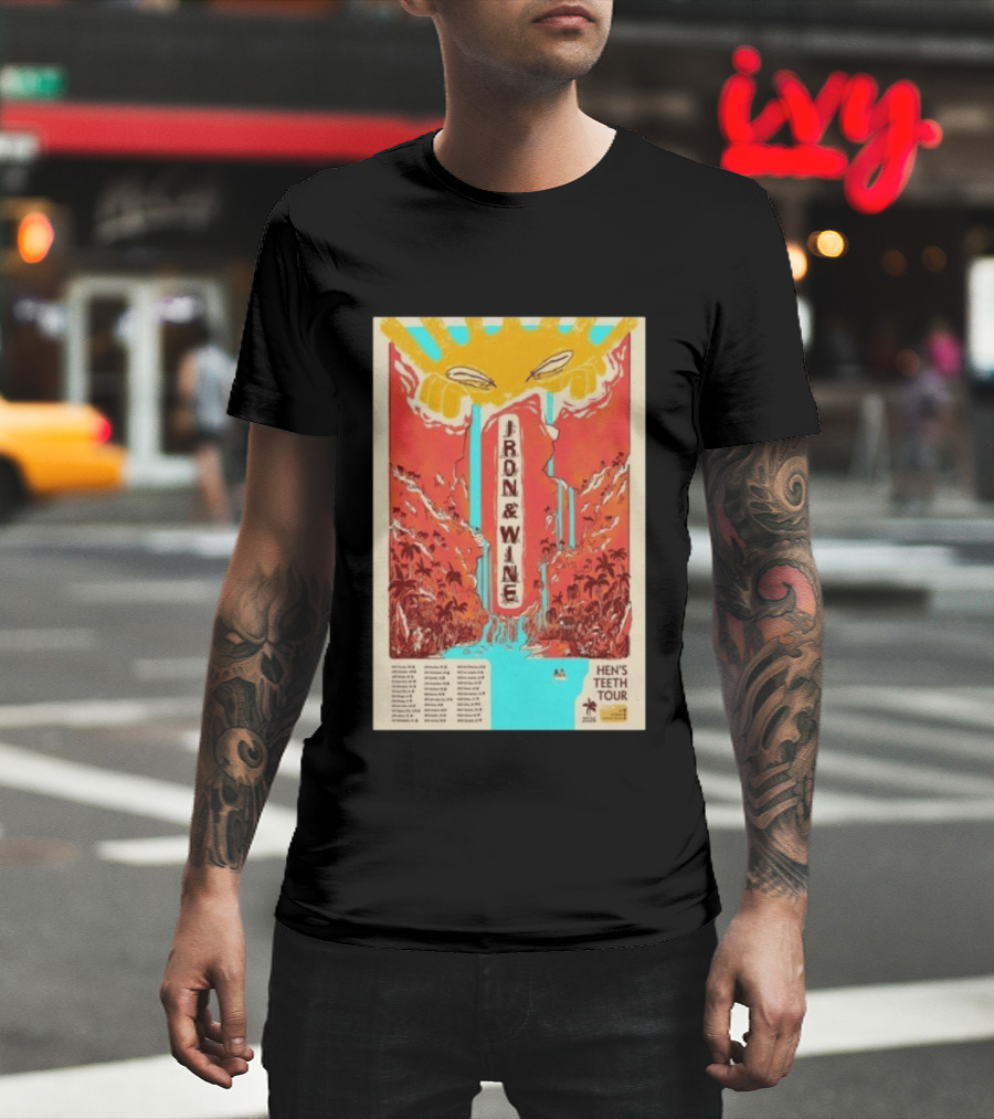 Iron And Wine Hens Teeth Tour 2026 Vintage Style Concert T-Shirt