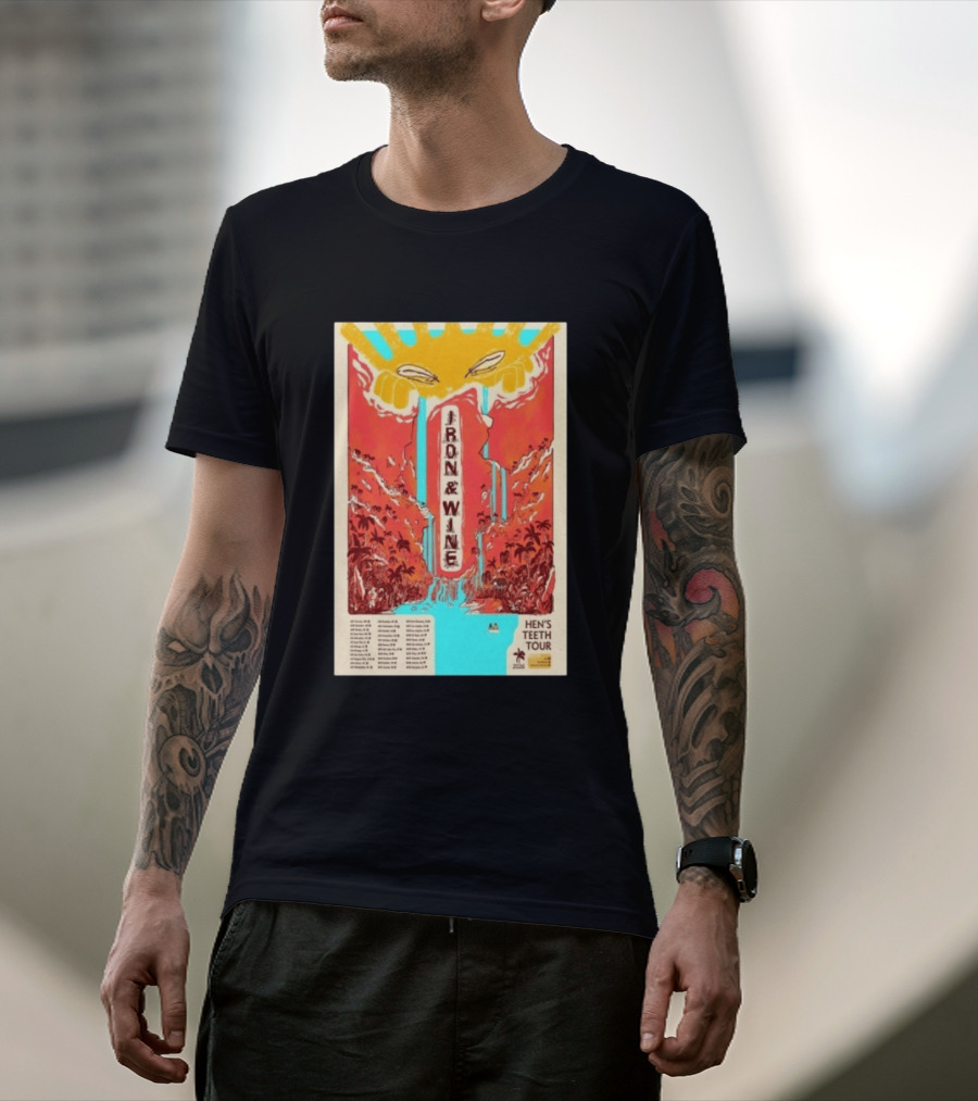 Iron And Wine Hens Teeth Tour 2026 Vintage Style Concert T-Shirt
