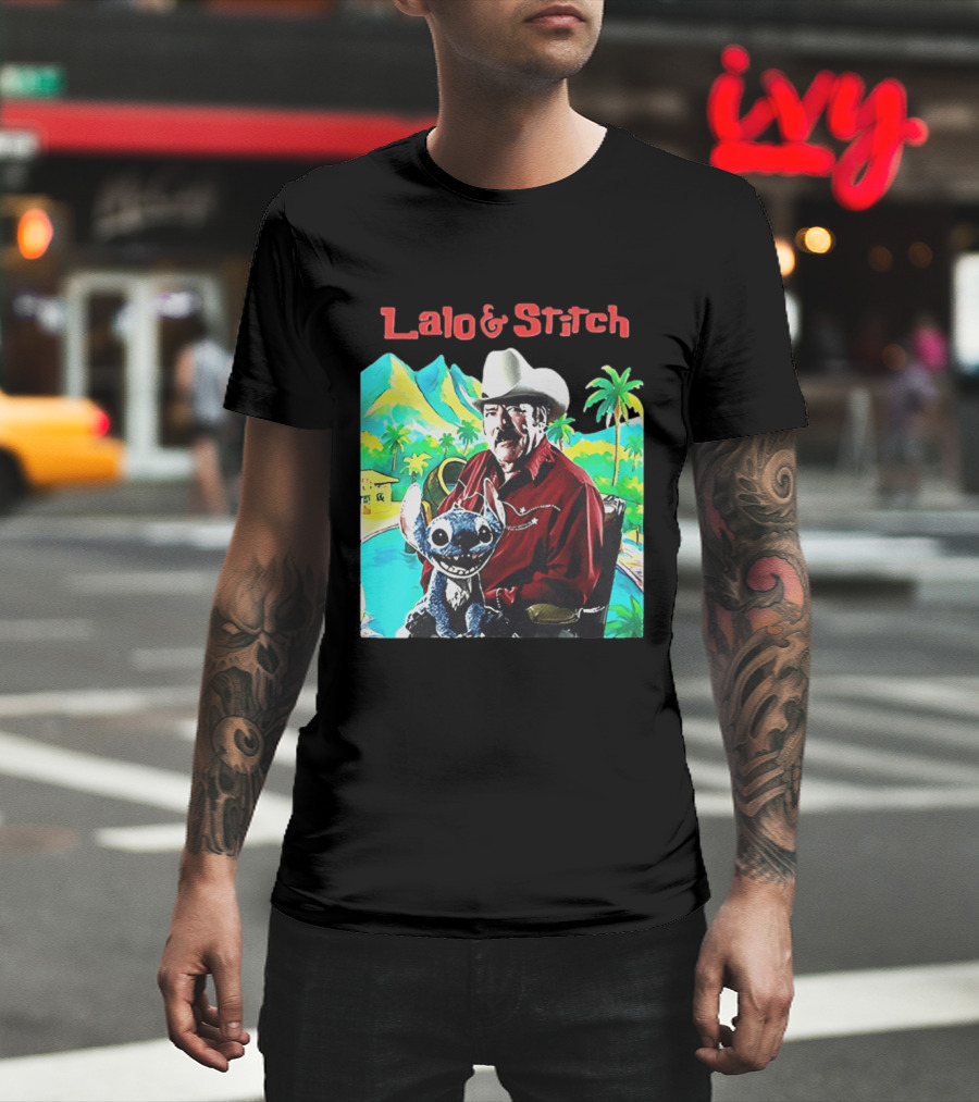 Lalo And Stitch Cowboy Hat Tropical T-Shirt