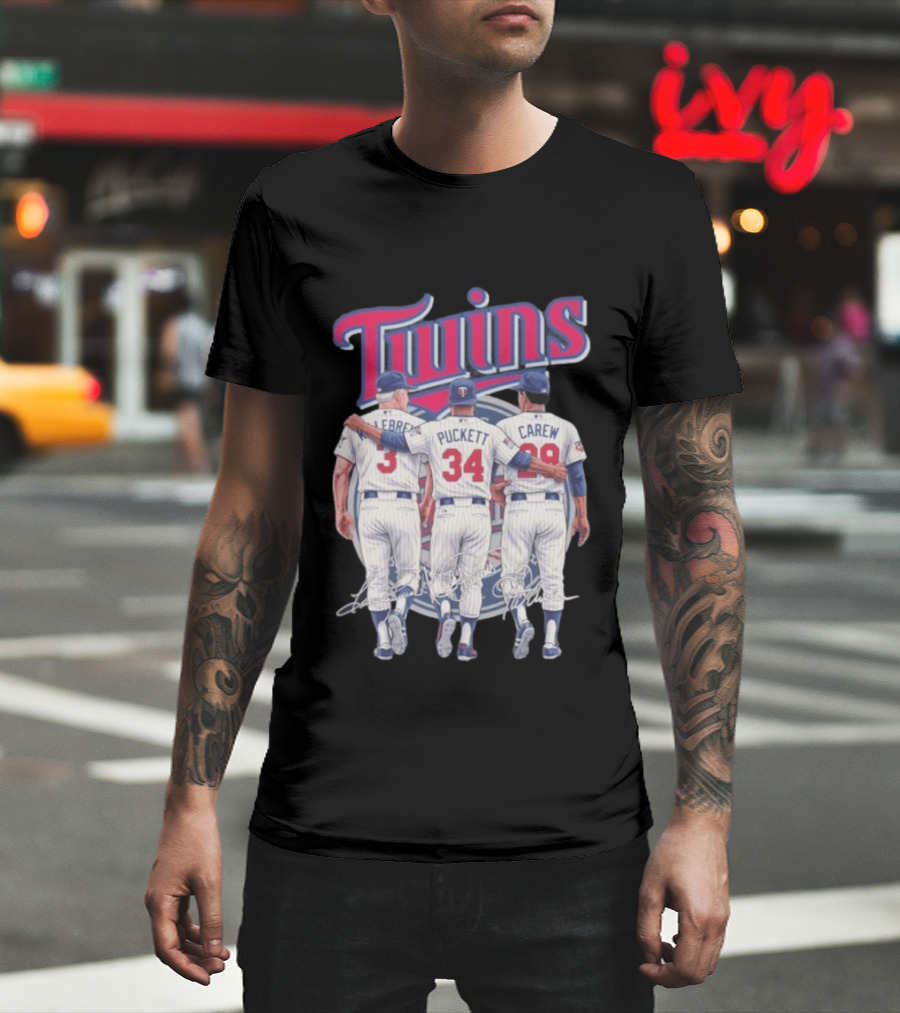 Minnesota Twins Legends Harmon Killebrew Kirby Puckett Rod Carew Classic Baseball T-Shirt