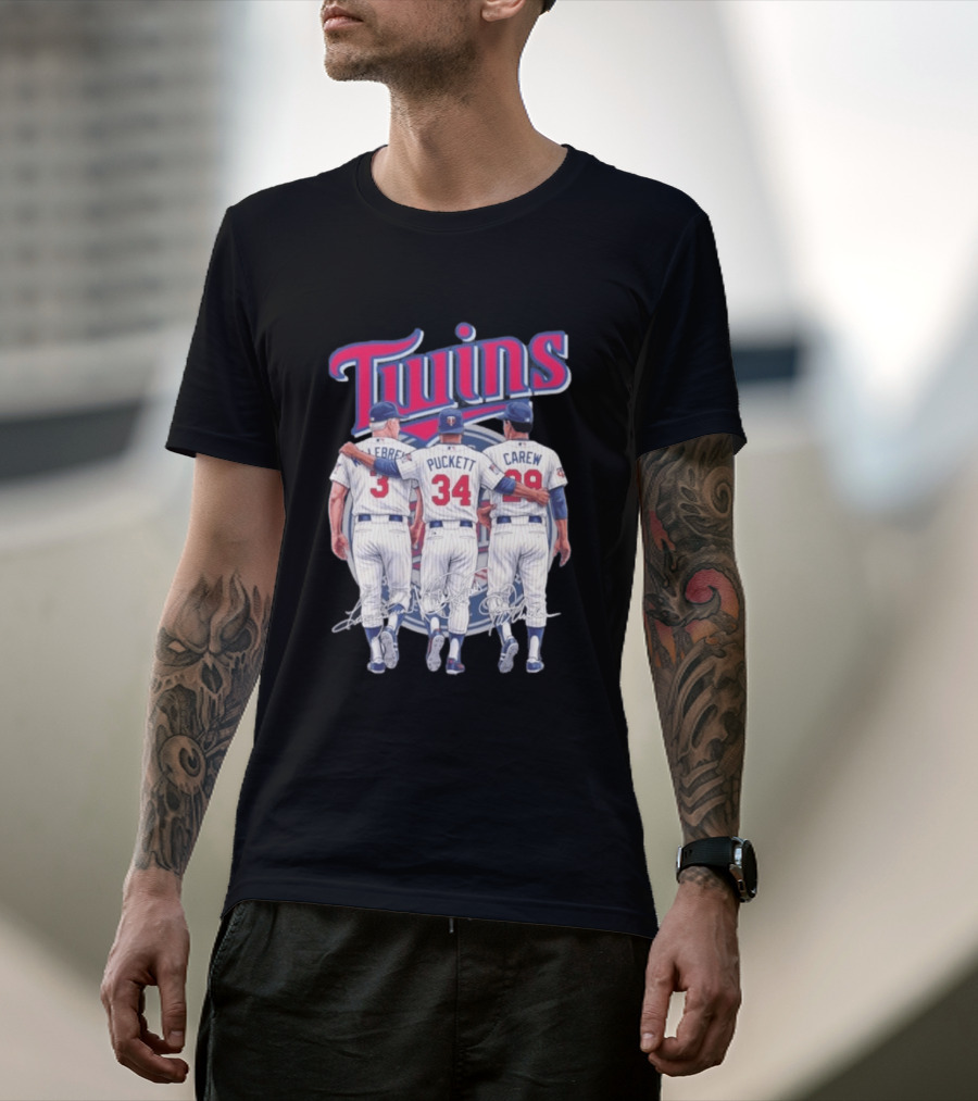 Minnesota Twins Legends Harmon Killebrew Kirby Puckett Rod Carew Classic Baseball T-Shirt