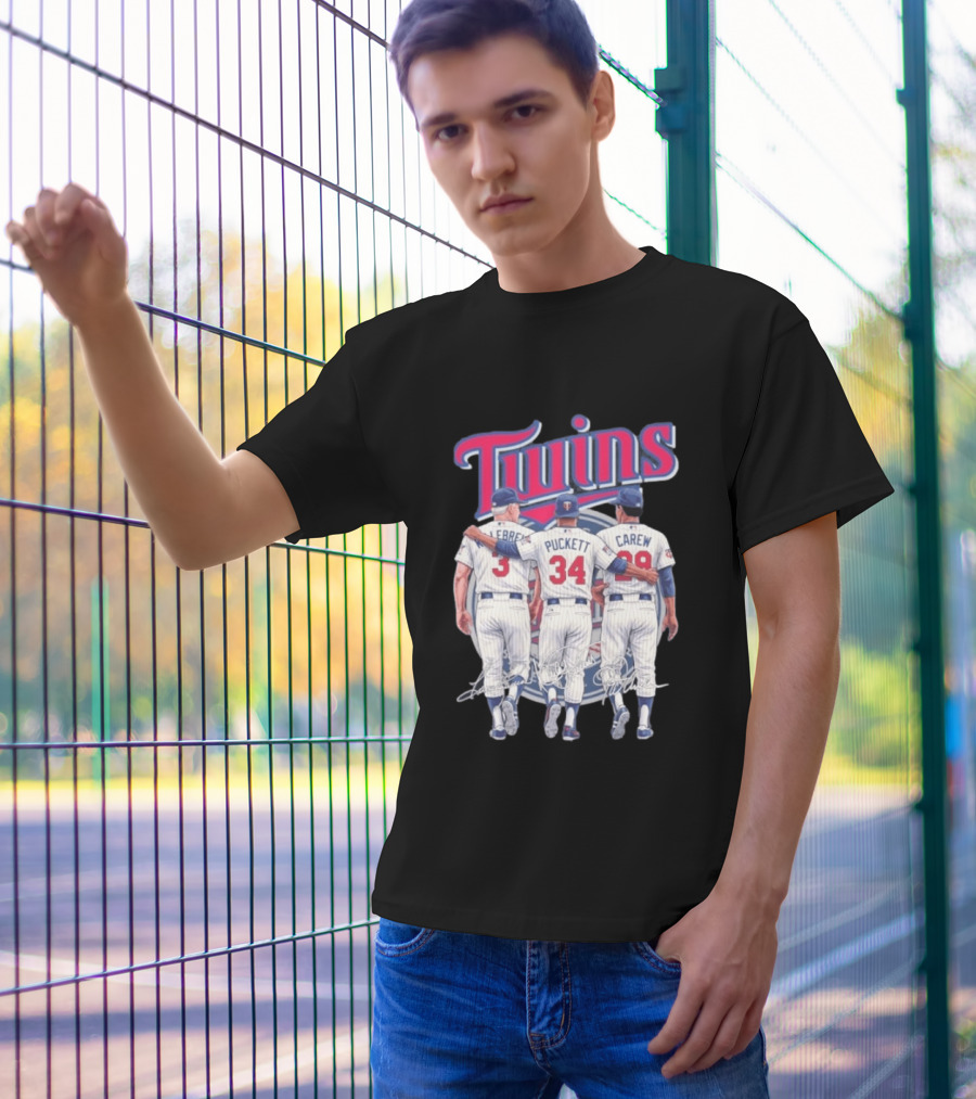 Minnesota Twins Legends Harmon Killebrew Kirby Puckett Rod Carew Classic Baseball T-Shirt
