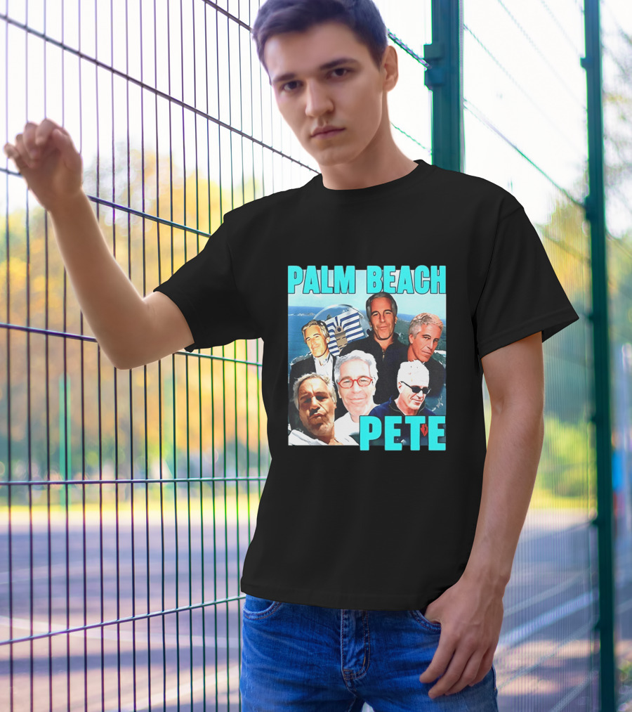 Palm Beach Pete Meme Jeffrey Epstein Faces Collage T-Shirt
