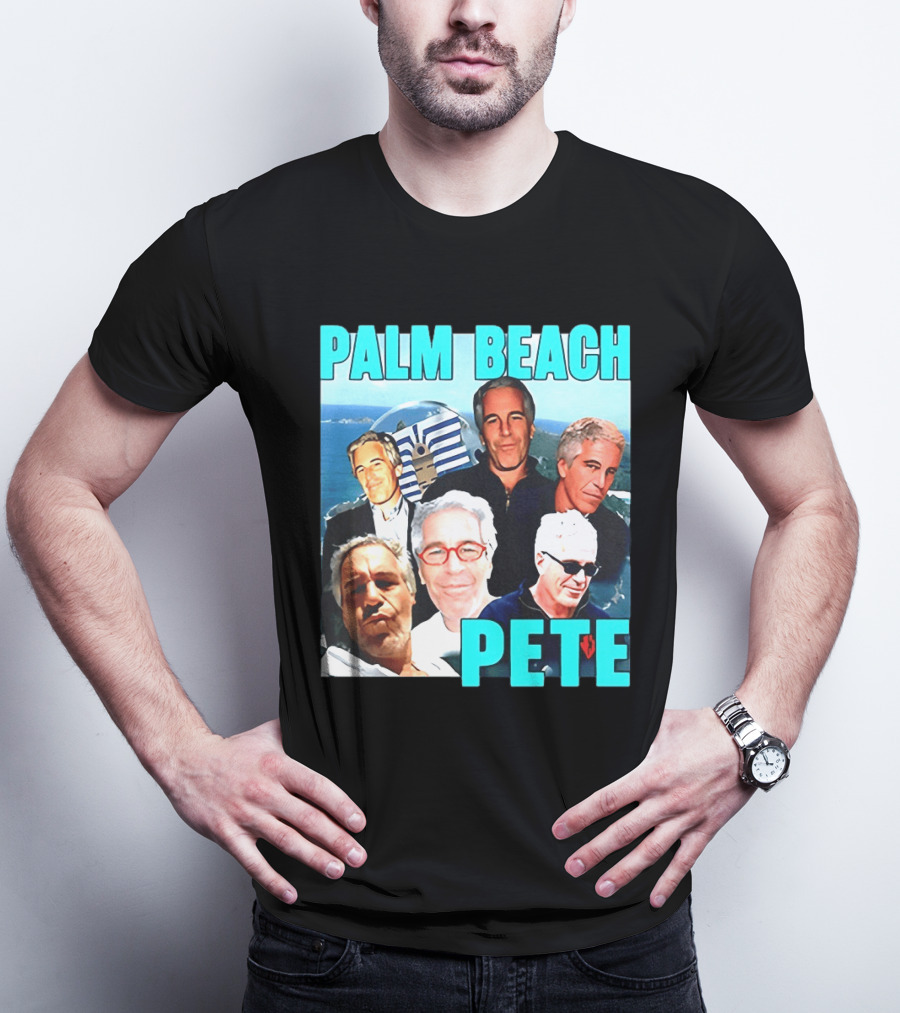 Palm Beach Pete Meme Jeffrey Epstein Faces Collage T-Shirt