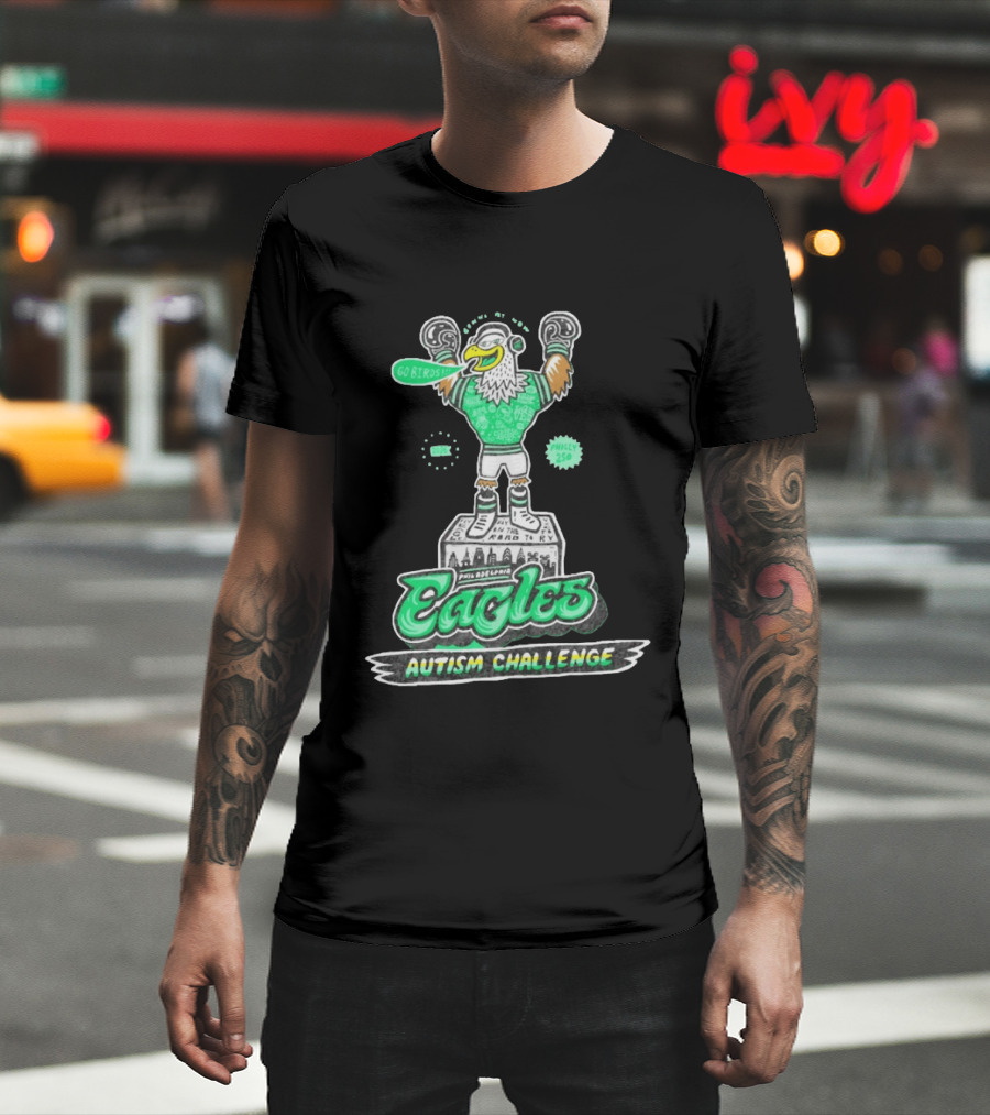 Philadelphia Eagles Autism Challenge Go Birds Boxing Philly 250 T-Shirt