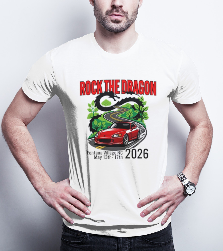 Rock The Dragon Fontana Village NC 2026 Red Car May 15th 17th T-Shirt