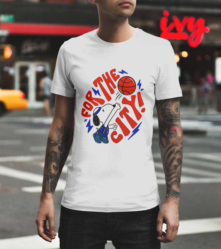 Snoopy For The City Oklahoma City Thunder NBA Basketball T-Shirt