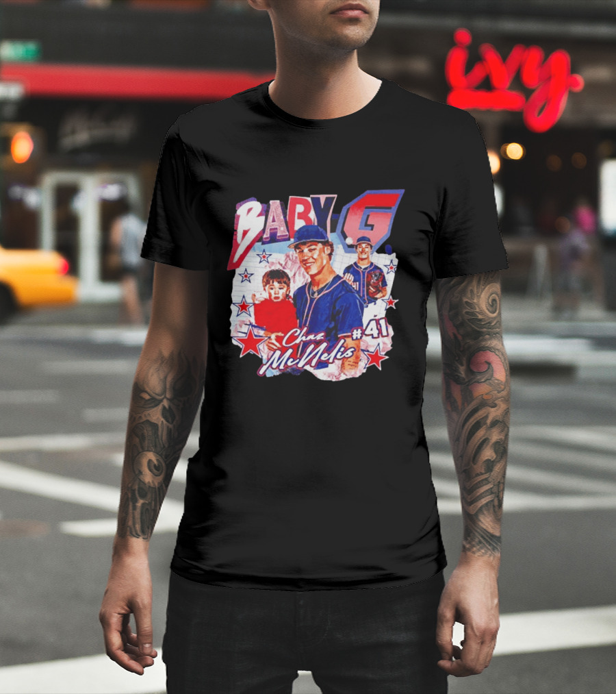 Chaz McNelis 41 Baby G Arizona Wildcats Baseball Stars T-Shirt