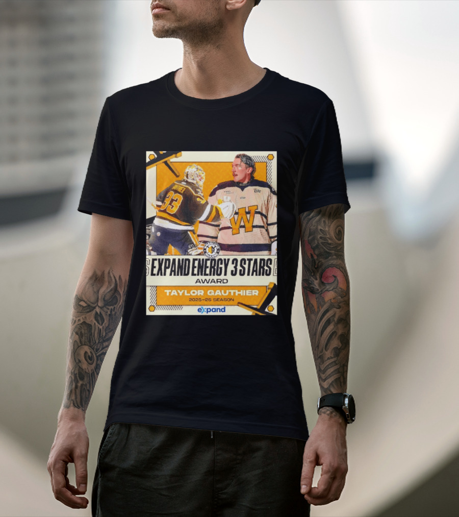 Pittsburgh Penguins Expand Energy 3 Stars Award Taylor Gauthier 2025 26 Season T-Shirt