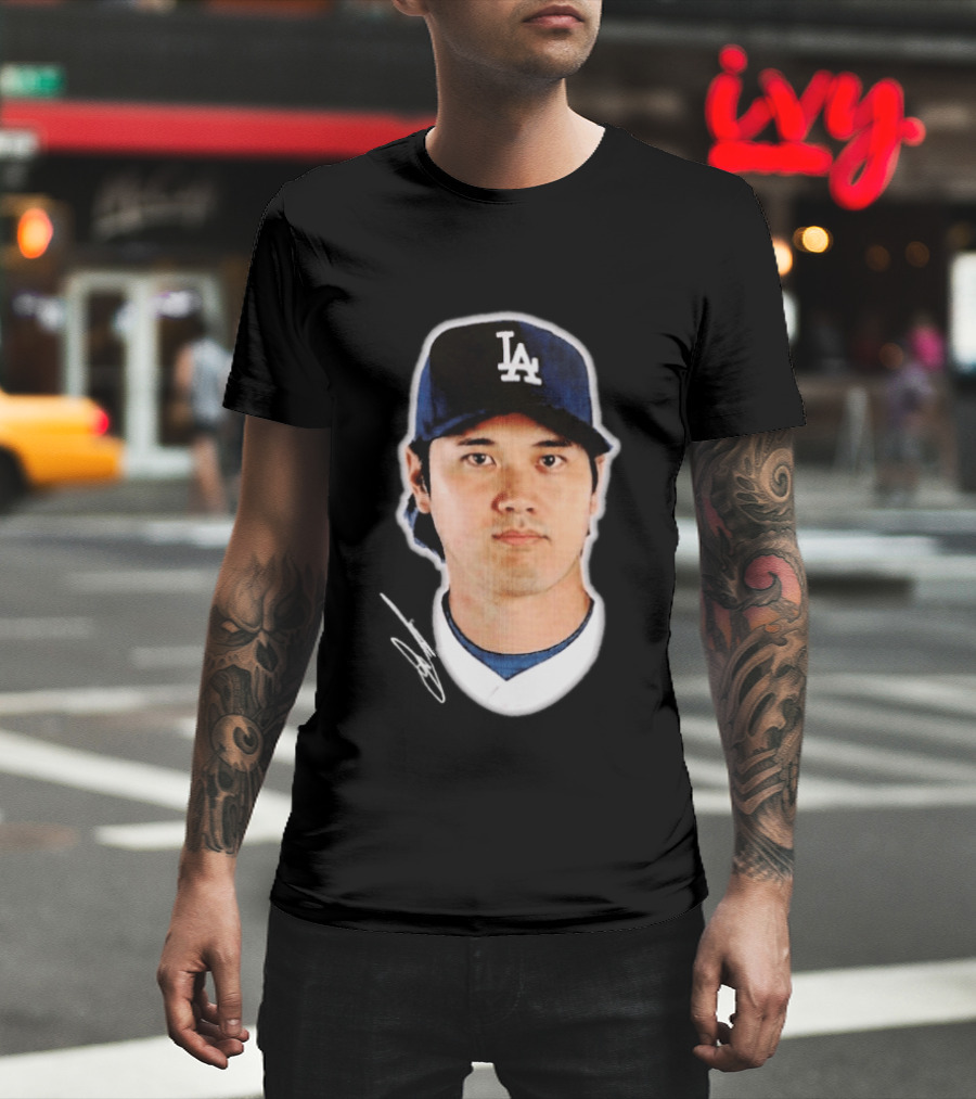 Los Angeles Dodgers Shohei Ohtani Headliner Authentic Baseball Fan Gear T-Shirt