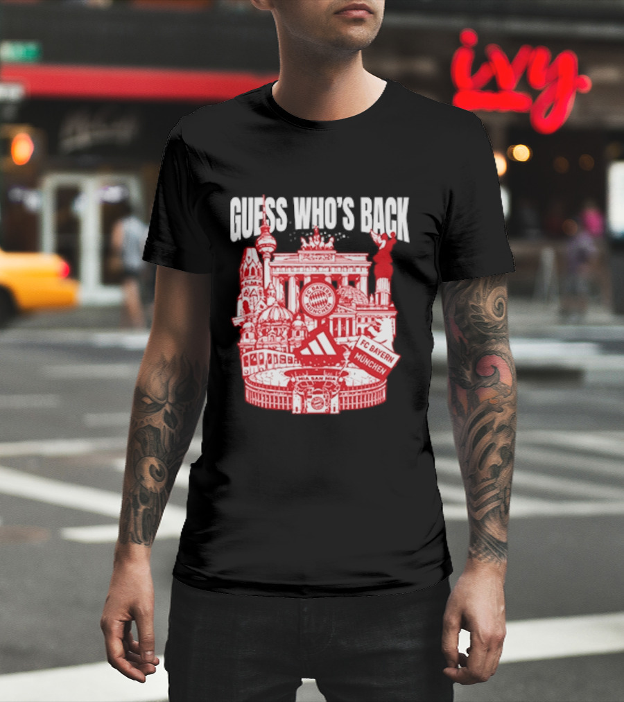 Guess Who's Back FC Bayern Munchen Iconic City Landmarks Red T-Shirt