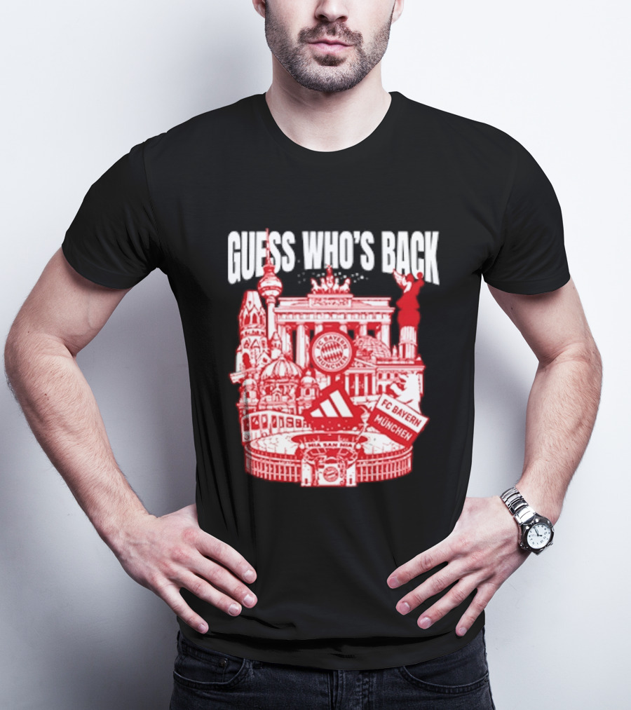 Guess Who's Back FC Bayern Munchen Iconic City Landmarks Red T-Shirt