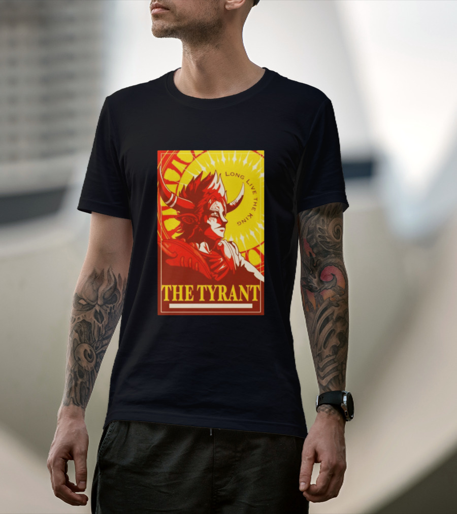 The Tyrant Long Live The King Anime Warrior With Horns Royal Sunburst T-Shirt
