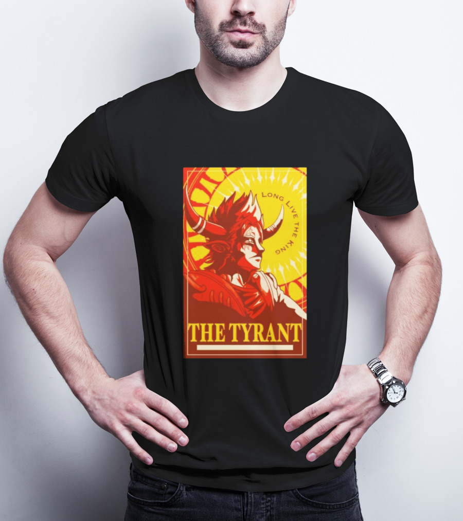The Tyrant Long Live The King Anime Warrior With Horns Royal Sunburst T-Shirt
