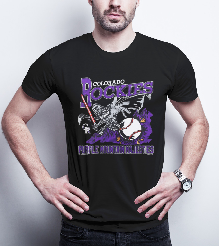 Colorado Rockies Purple Mountain Majesties Star Wars Baseball T-Shirt
