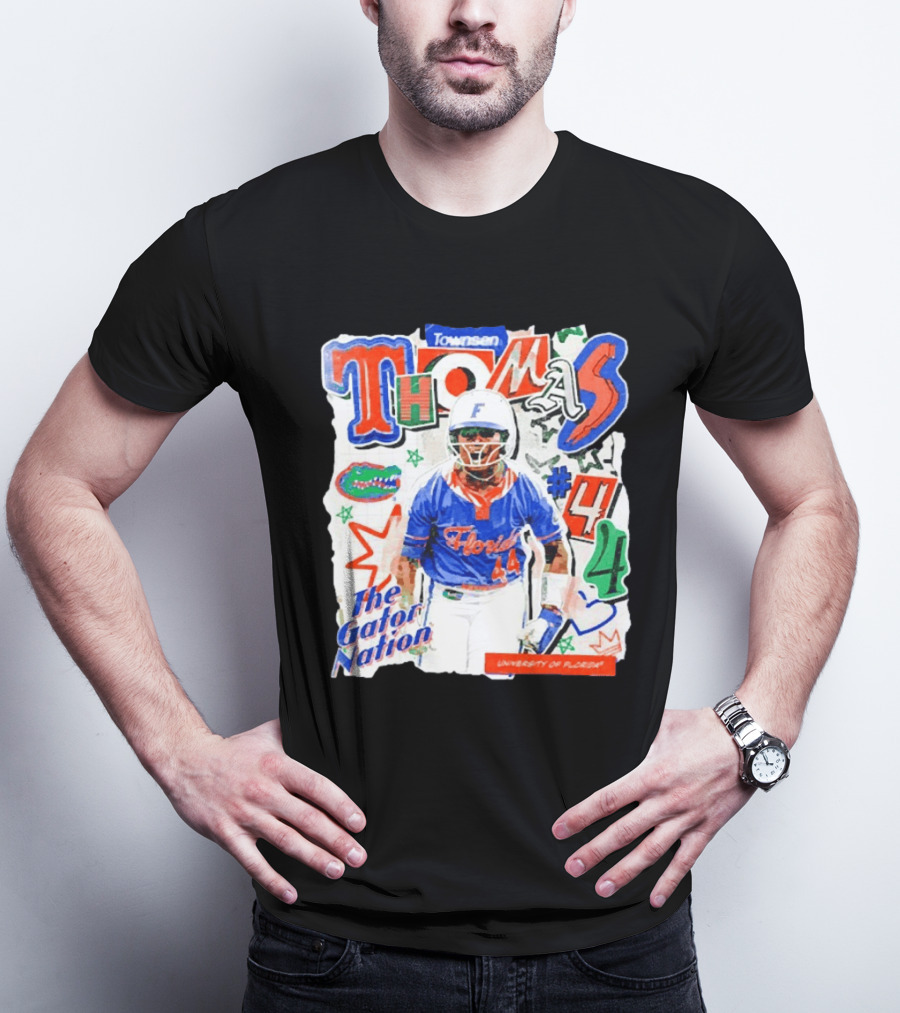 Florida Gators University Softball Player Thomas #44 The Gator Nation T-Shirt