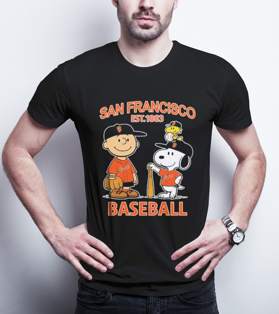 San Francisco Est 1883 Snoopy Baseball Charlie Brown Giants T-Shirt