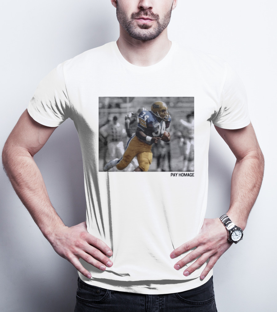 Pitt Panthers Craig Ironhead Heyward Pay Homage Sports Legend 34 T-Shirt
