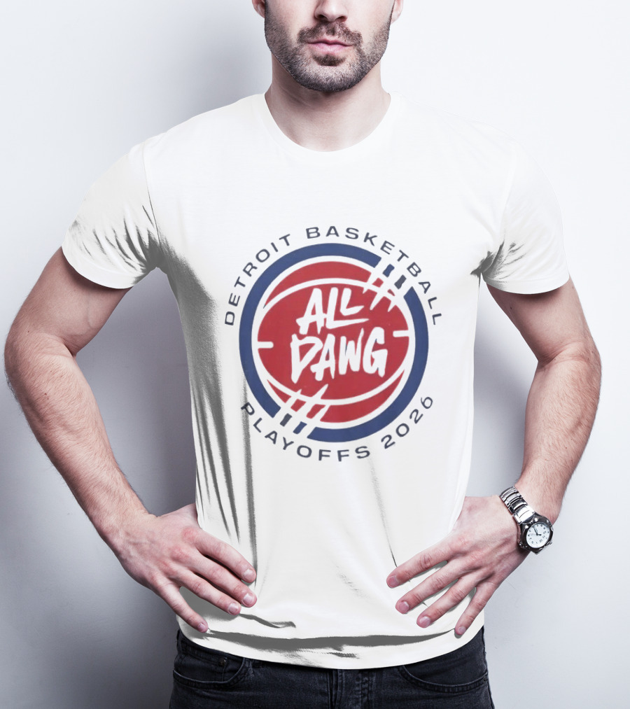 Detroit Basketball All Dawg Playoffs 2026 T-Shirt