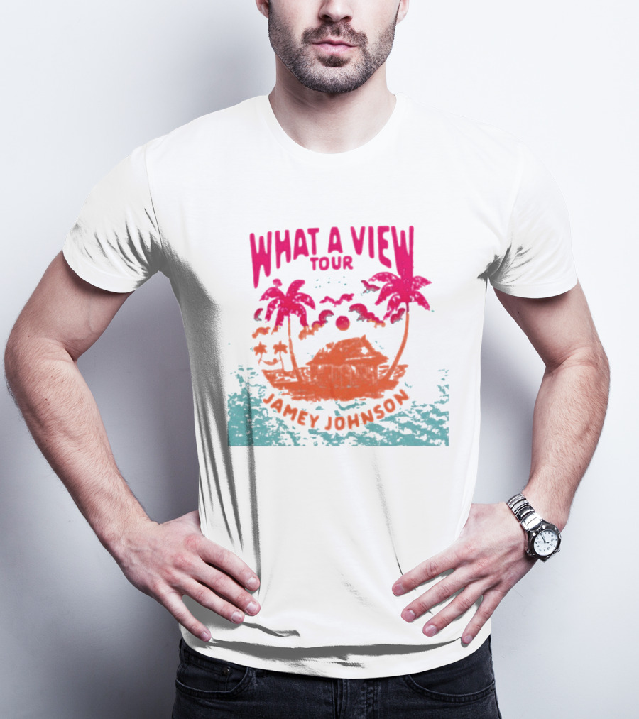What A View Tour Jamey Johnson Tropical Palm Island T-Shirt