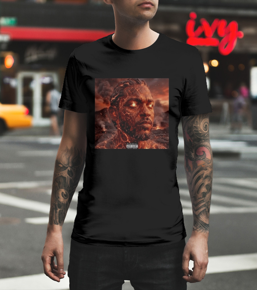 Kendrick Lamar Fireman Album 2026 Lava Eruption Cover T-Shirt