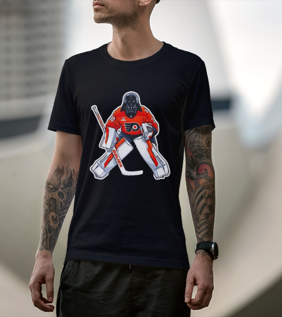 Dan Vladar Philadelphia Flyers Hockey Goalie Darth Vader Bauer Pads T-Shirt