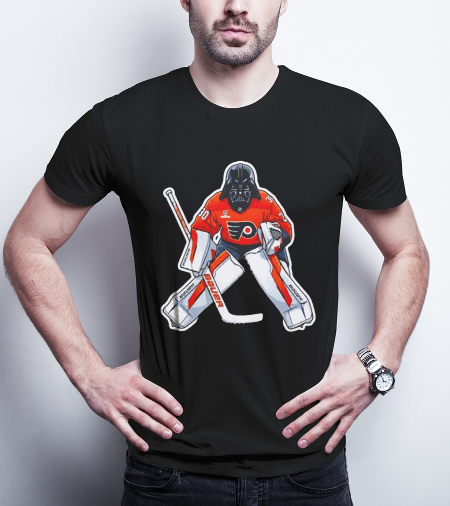 Dan Vladar Philadelphia Flyers Hockey Goalie Darth Vader Bauer Pads T-Shirt
