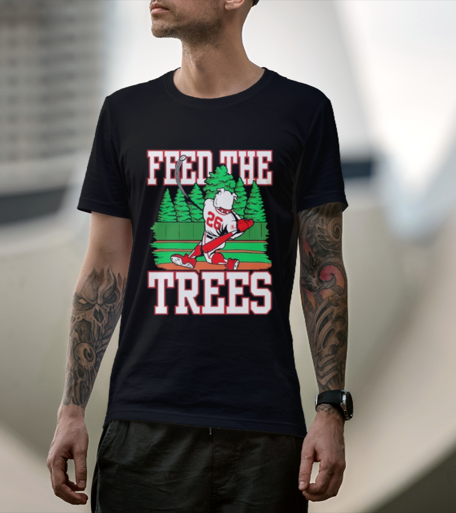 Georgia Bulldogs Feed The Trees Baseball 26 Player Swinging Bat T-Shirt