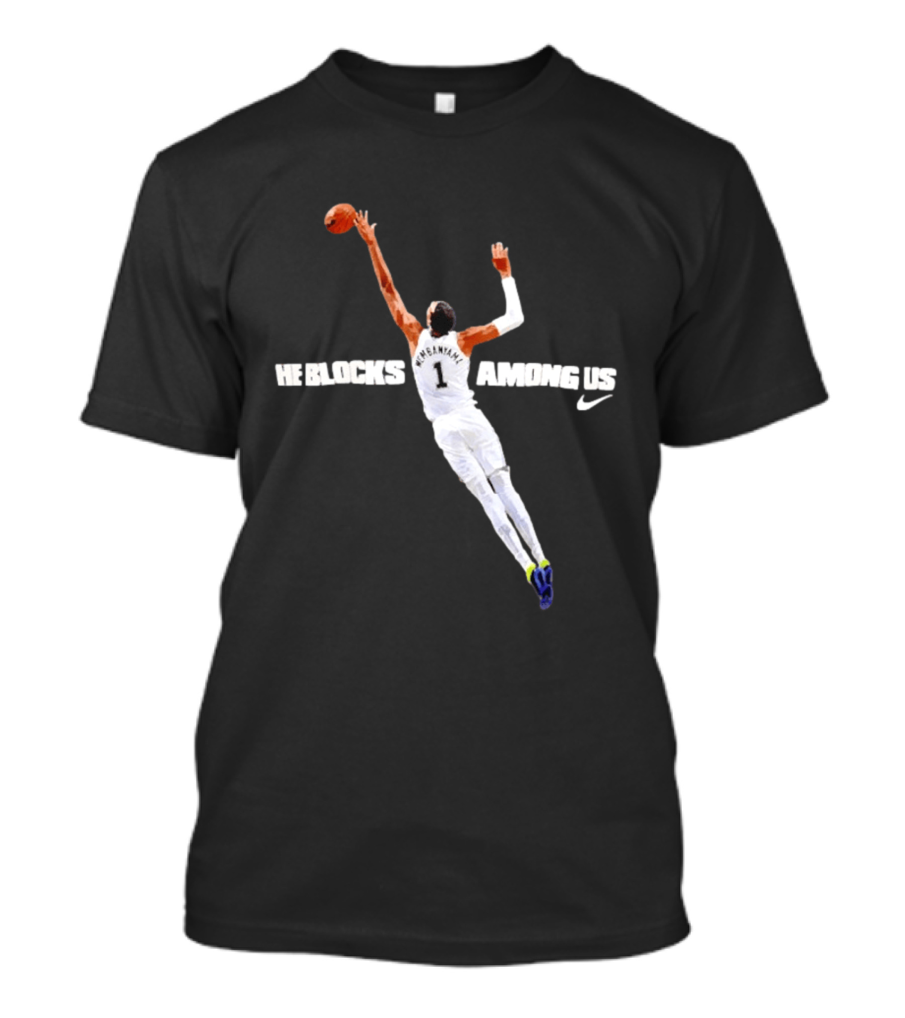 Victor Wembanyama He Blocks Among Us Number 1 Nike Basketball 2026 T-Shirt