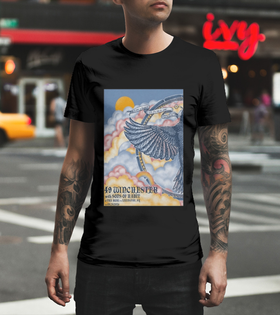 49 Winchester Sons Of Habit The Burl Lexington KY April 24 2026 Bird And Cloud T-Shirt