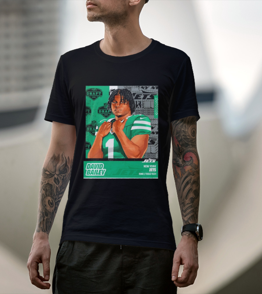 David Bailey New York Jets 2026 Draft Texas Tech Edge T-Shirt