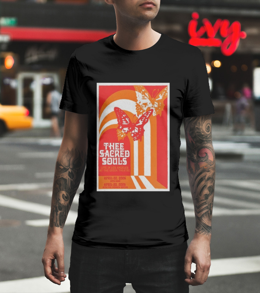 Thee Sacred Souls Live In Los Angeles At The Greek Theatre April 22 23 2026 With Rioghan Womack Sisters T-Shirt