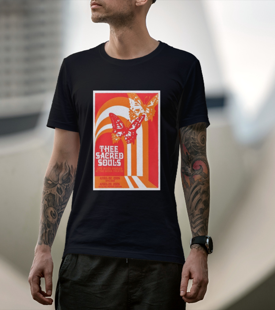 Thee Sacred Souls Live In Los Angeles At The Greek Theatre April 22 23 2026 With Rioghan Womack Sisters T-Shirt