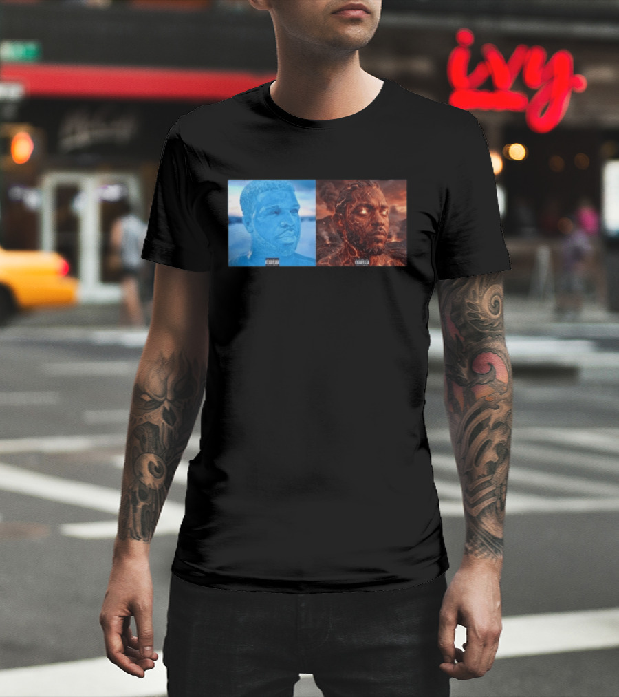 Drake Iceman Kendrick Lamar Fireman Album Cover Mashup T-Shirt