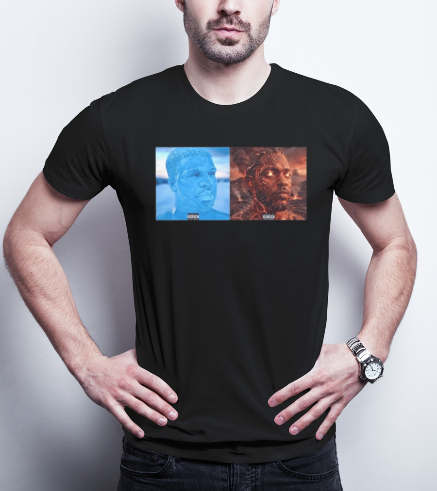 Drake Iceman Kendrick Lamar Fireman Album Cover Mashup T-Shirt