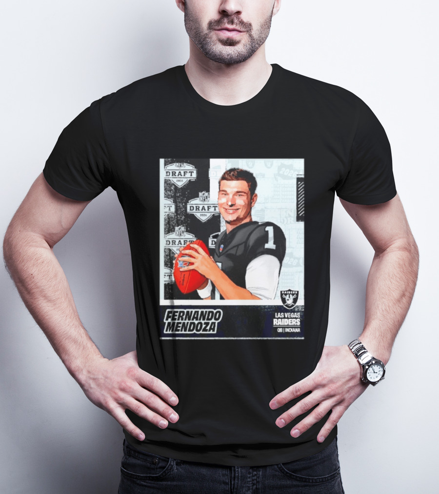Fernando Mendoza Las Vegas Raiders 2026 Draft QB Indiana NFL T-Shirt