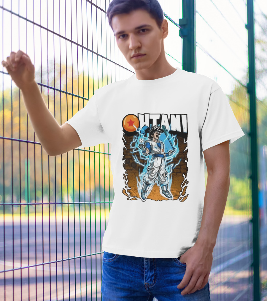 Ohtani Dragon Ball Z Power Up Saiyan Baseball Fusion T-Shirt