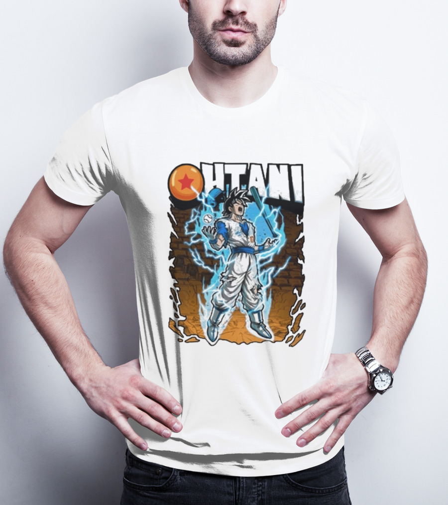Ohtani Dragon Ball Z Power Up Saiyan Baseball Fusion T-Shirt
