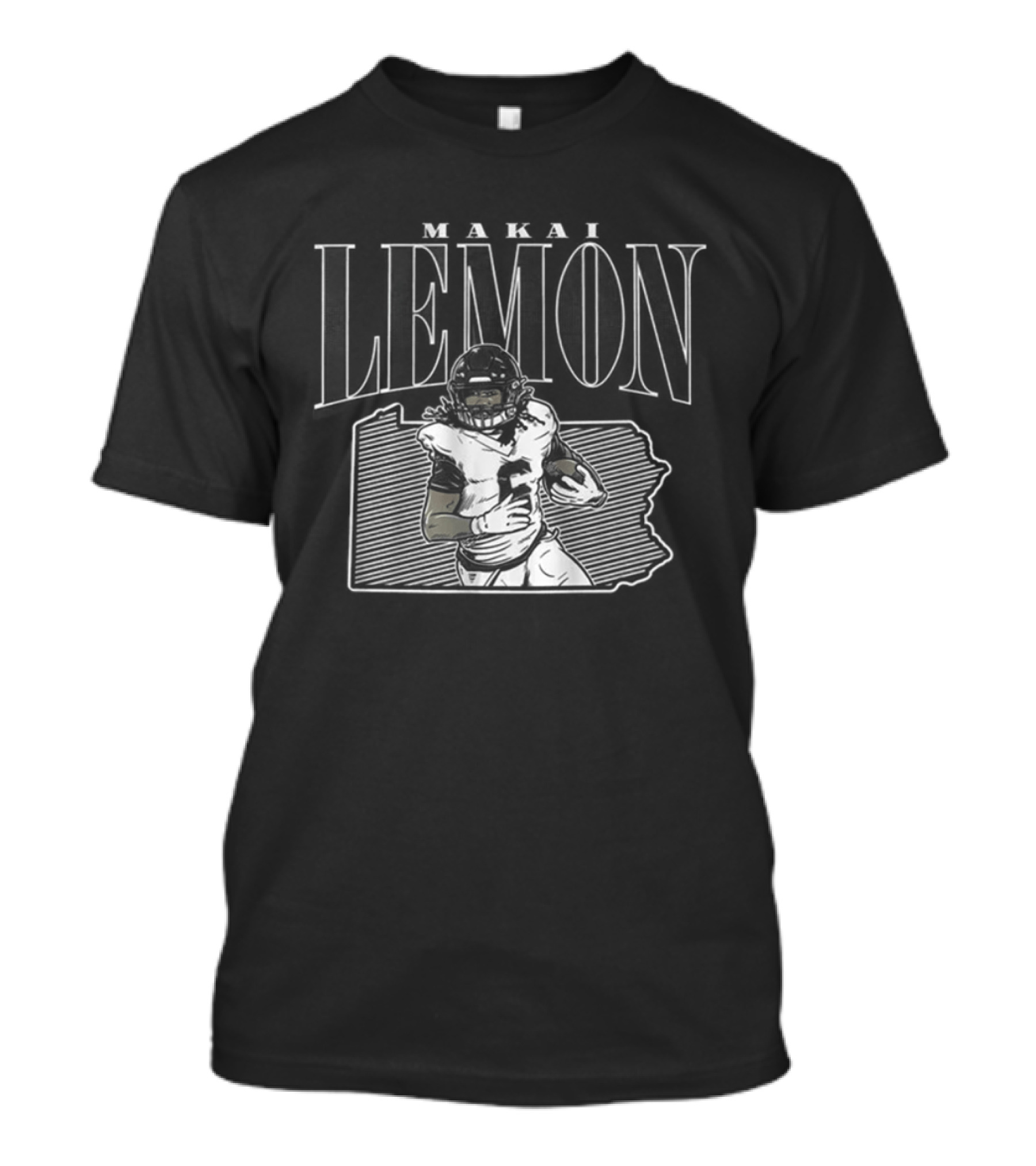 Makai Lemon State Star Football Player In Action T-Shirt