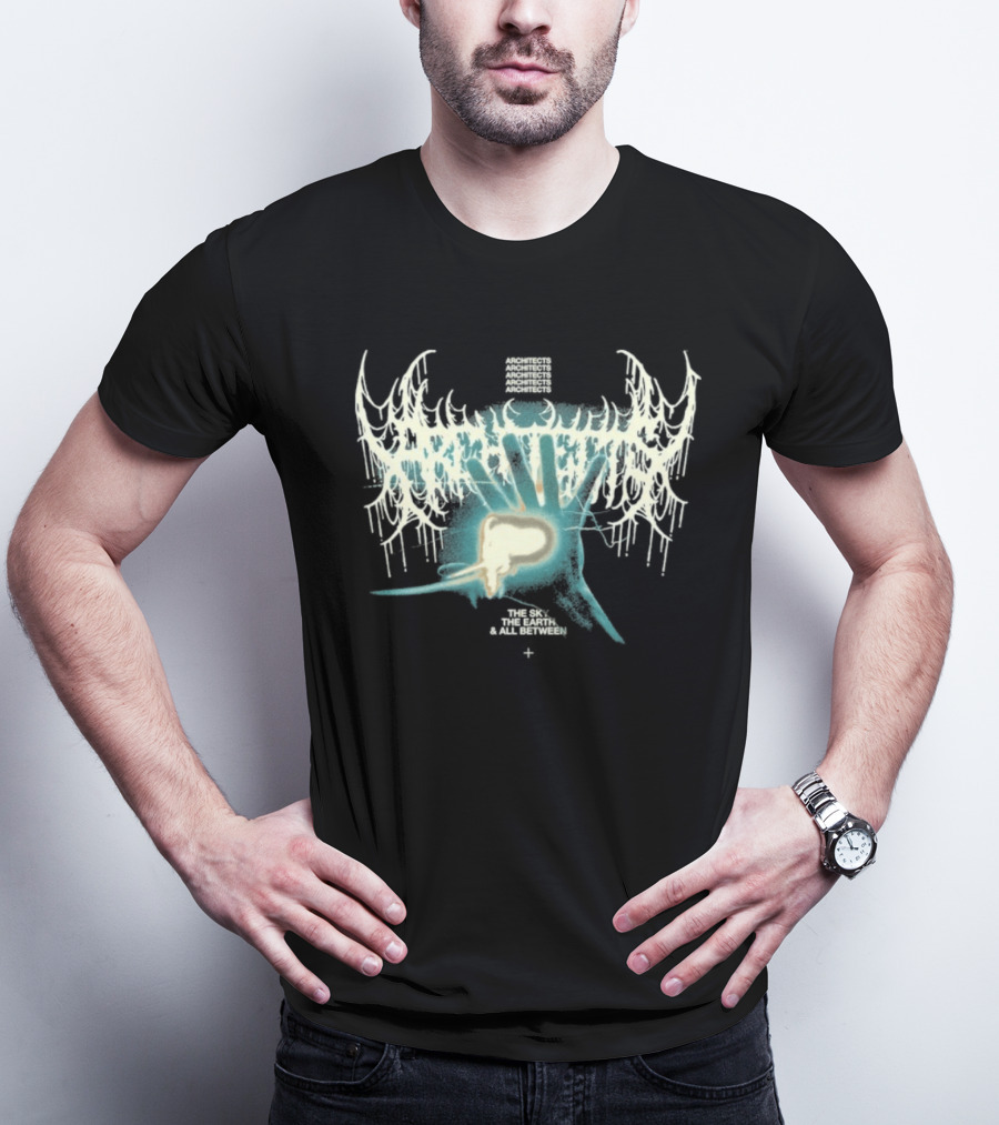 Architects The Earth The Sky And All Between Hand Unique Skull Wings T-Shirt