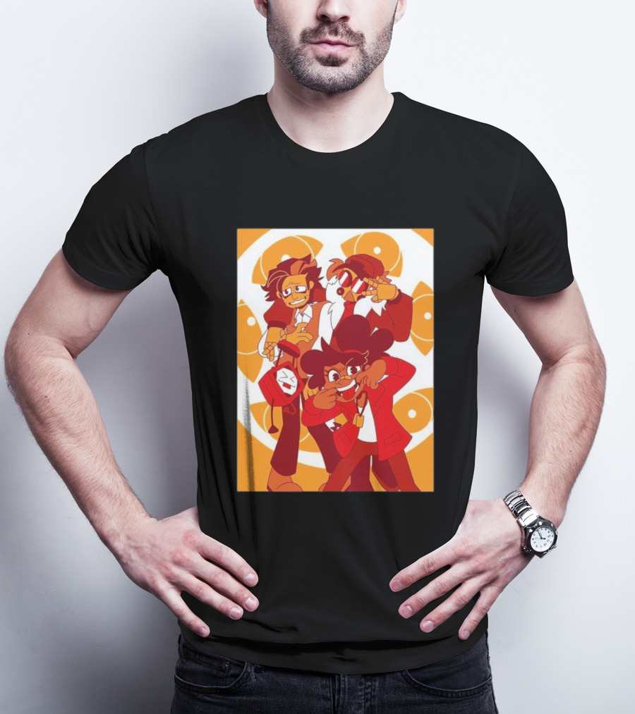 Epilogue Mural Red And White Cartoon Characters With Unique Hairstyles And Outfits T-Shirt