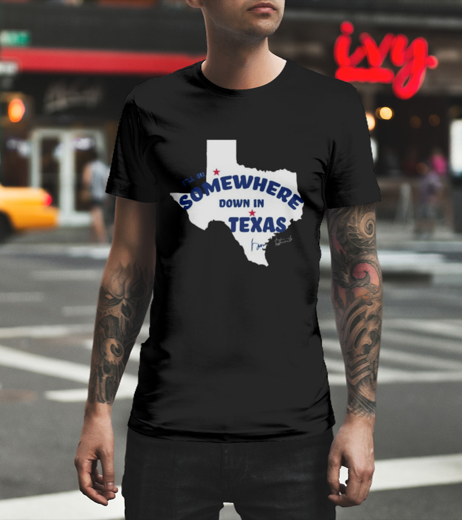 George Strait 2026 Spring Tour I'll Be Somewhere Down In Texas Map T-Shirt