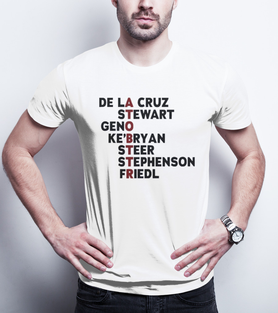 Cincinnati Baseball De La Cruz Stewart Geno Ke'Bryan Steer Stephenson Friedl ATOBTTR Names T-Shirt