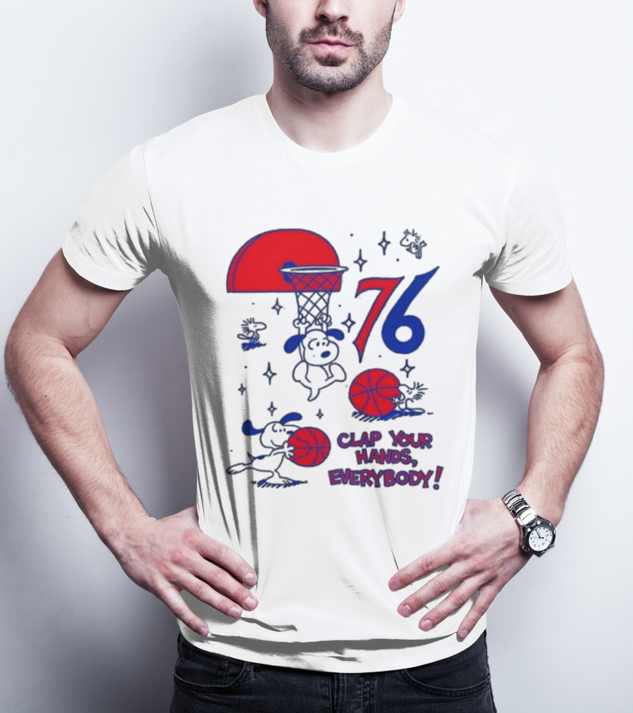 Ghost Bongo Sixers 76 Clap Your Hands Everybody Basketball Stars T-Shirt