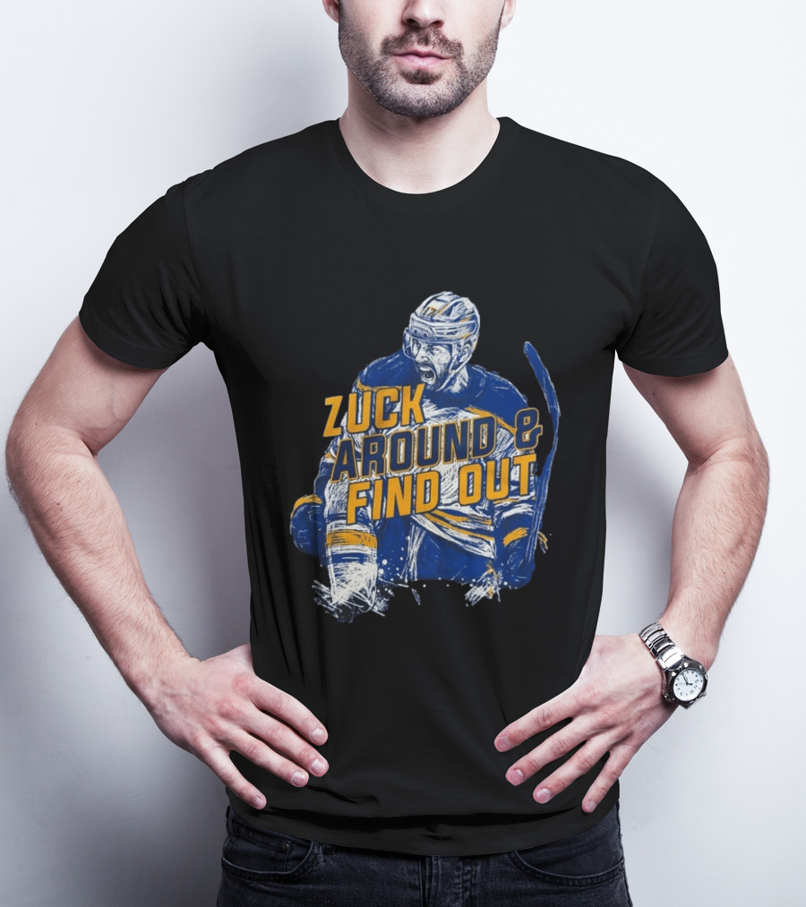 Zuck Around & Find Out Hockey Player Sketch T-Shirt