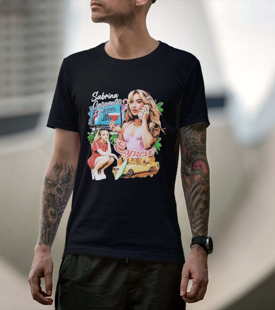 Sabrina Carpenter Espresso She's Gonna Make You Come Surf Vibes T-Shirt