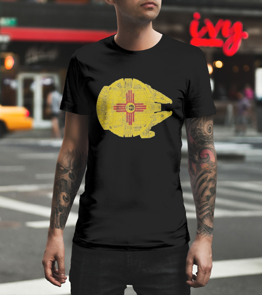 New Mexico Zia Symbol On Millennium Falcon Starship T-Shirt